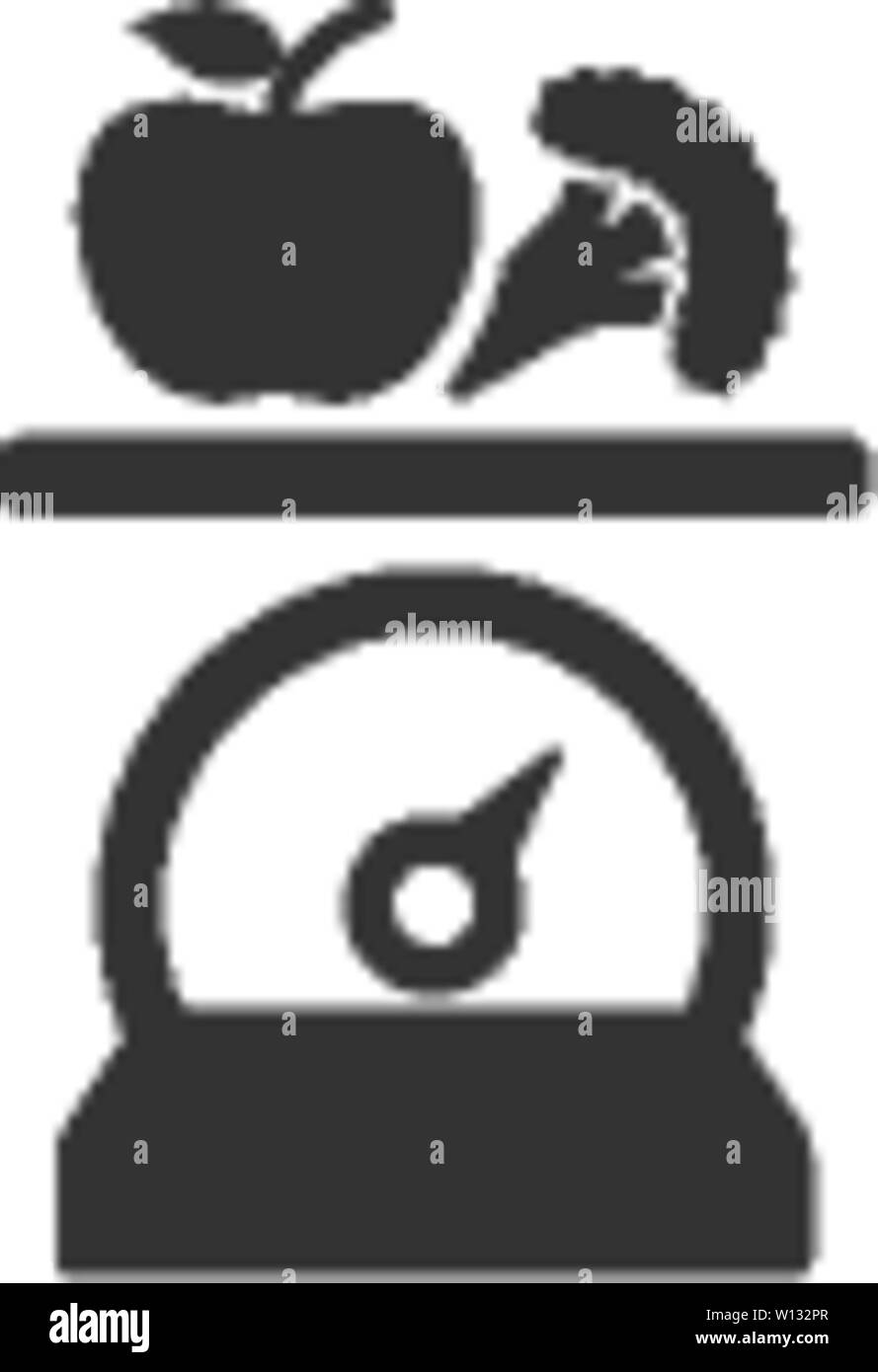 Food scale icon in single color. Healthy lifestyle diet fresh vegetable ...