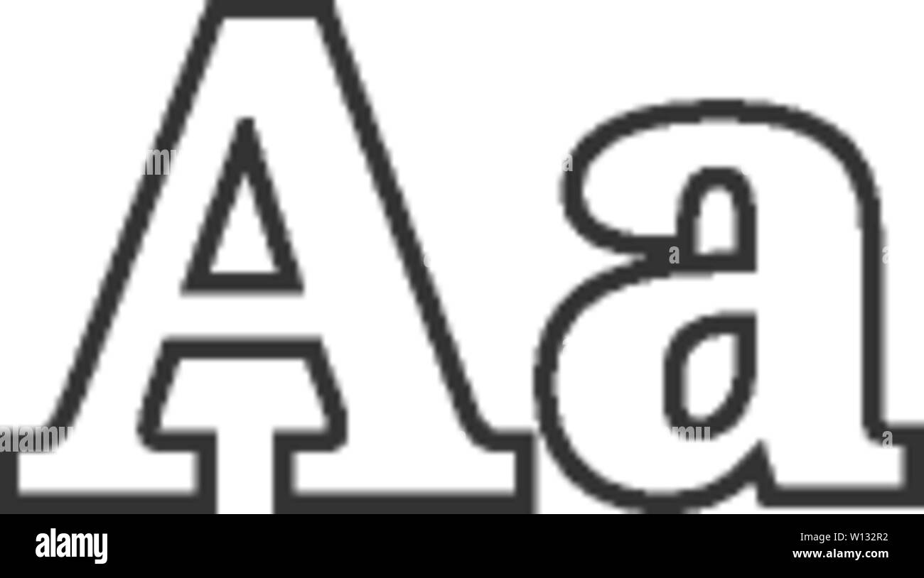 Font icon in single grey color. Letter graphic design printing ...