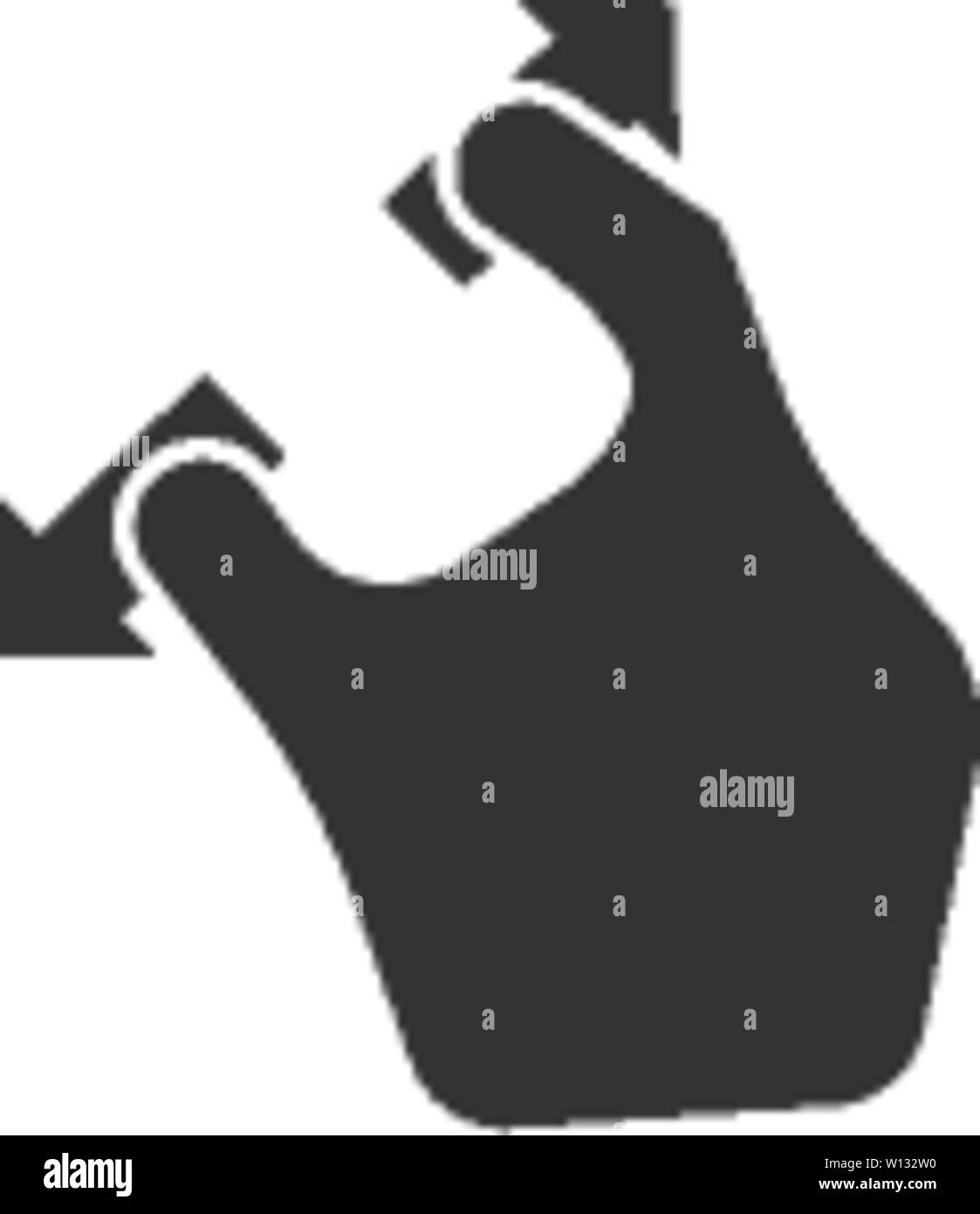 Finger gesture icon in single grey color. Gadget touch pad display ...