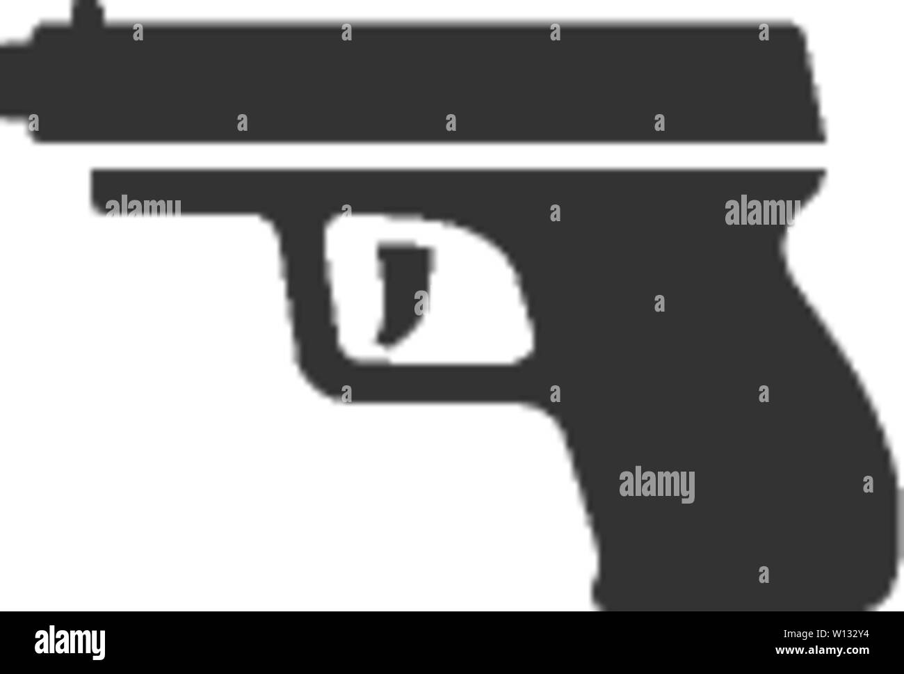 Arm gun icon in single color. Pistol automatic police justice crime ...