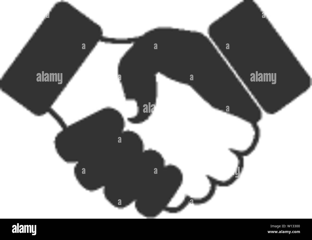 Handshake icon in single grey color. Business people agreement Stock ...