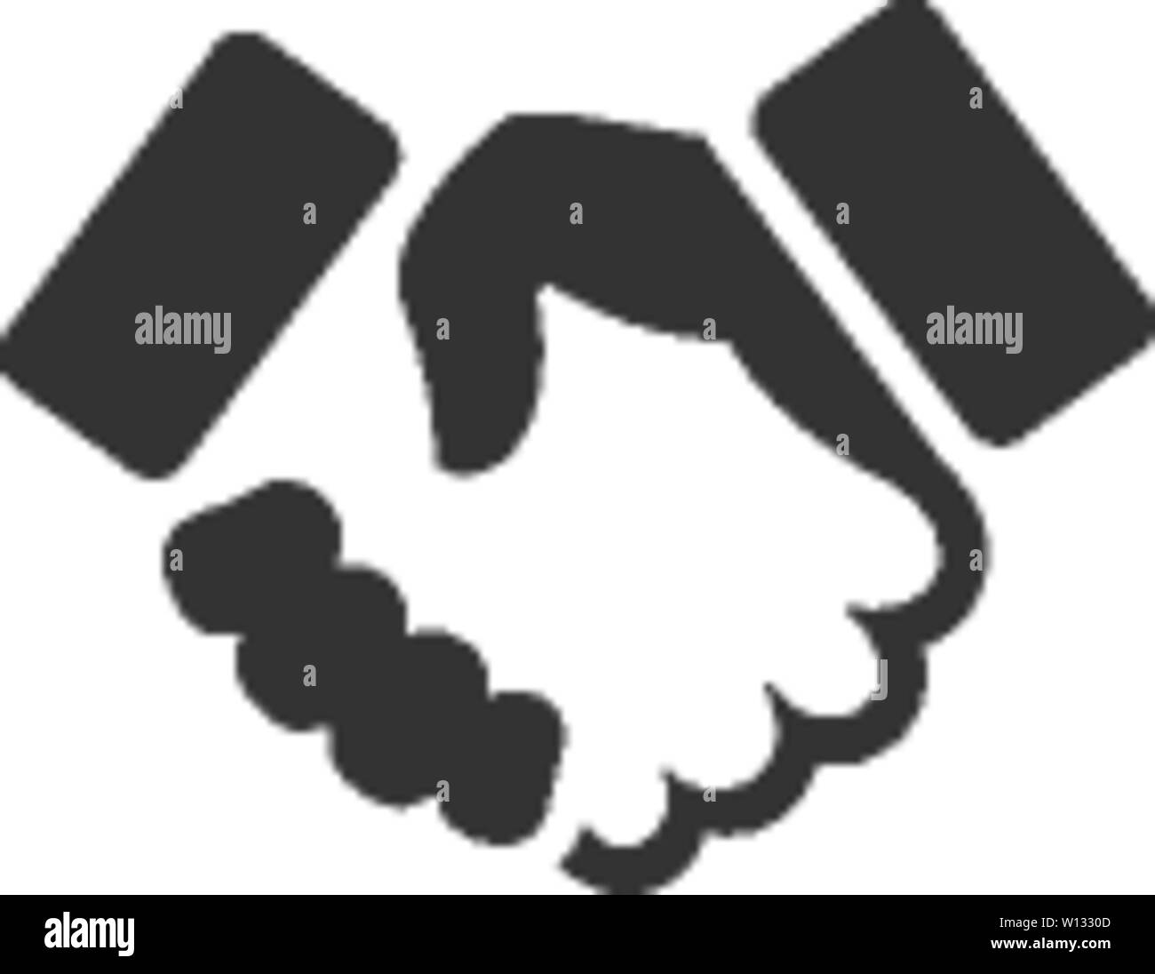 Handshake icon in single grey color. Business people agreement Stock ...