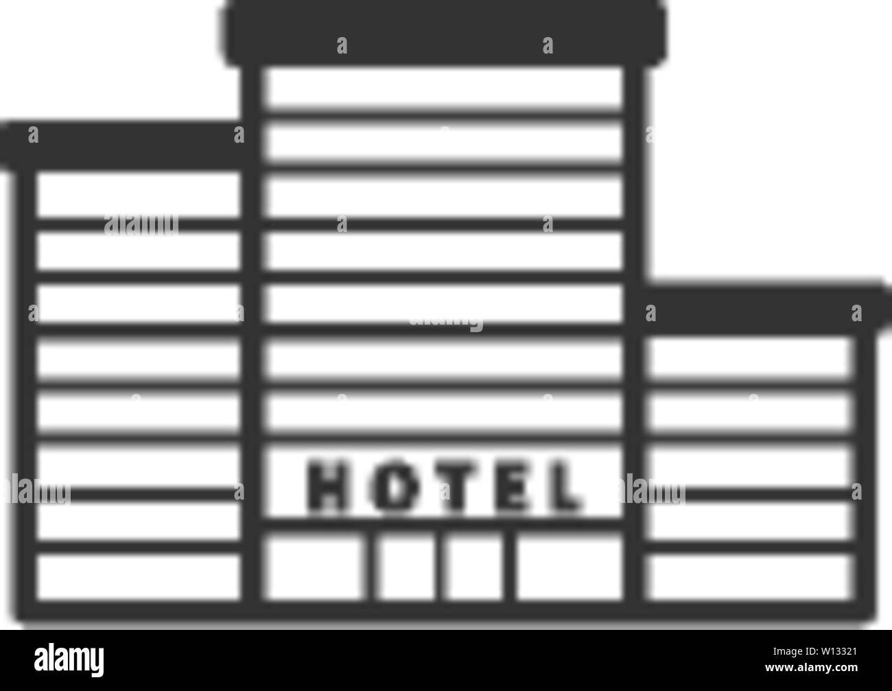 Hotel building icon in single grey color. Accomodations sleep night ...