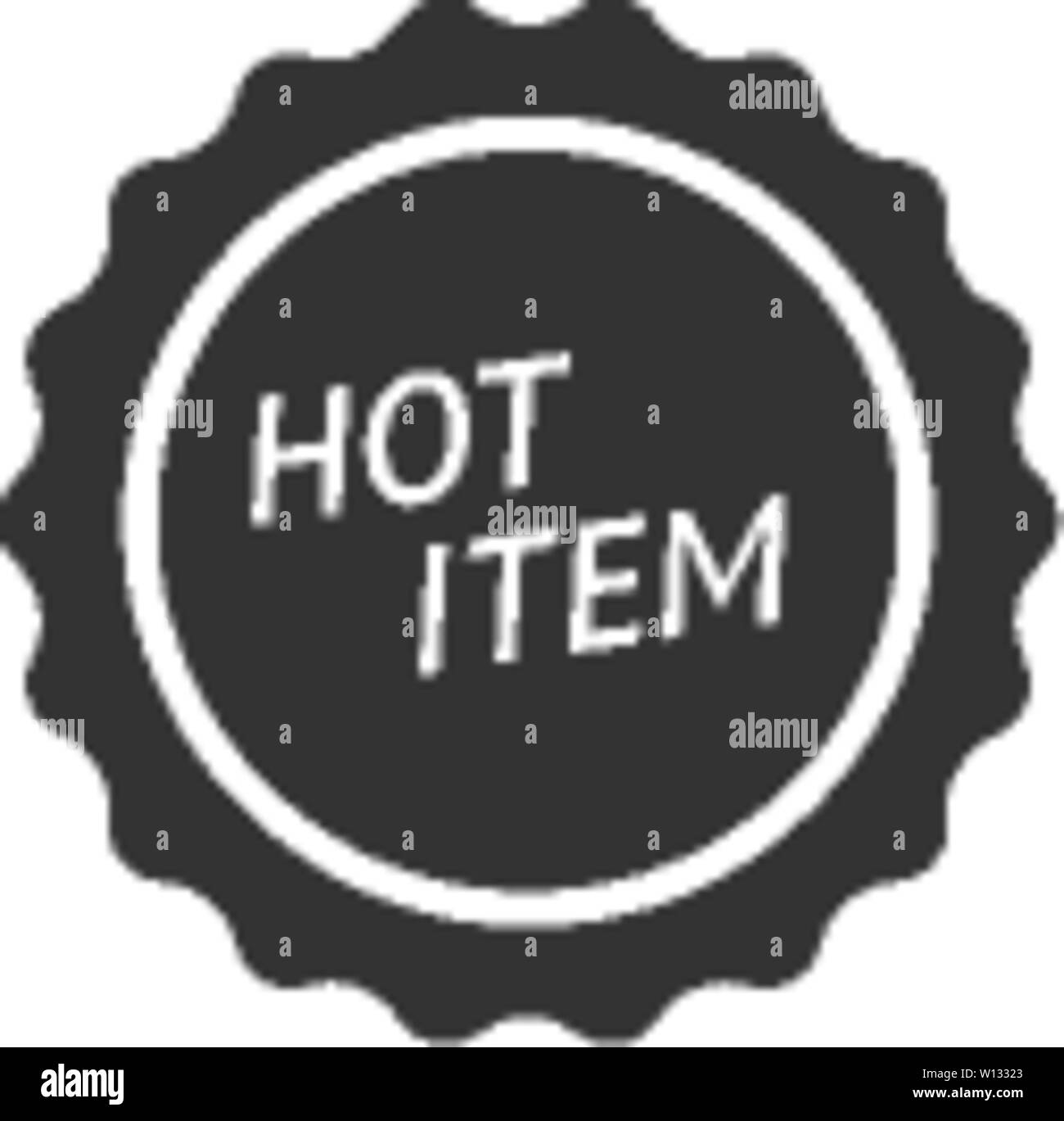 Hot item label icon in single color. Shopping discoutn rebate ...