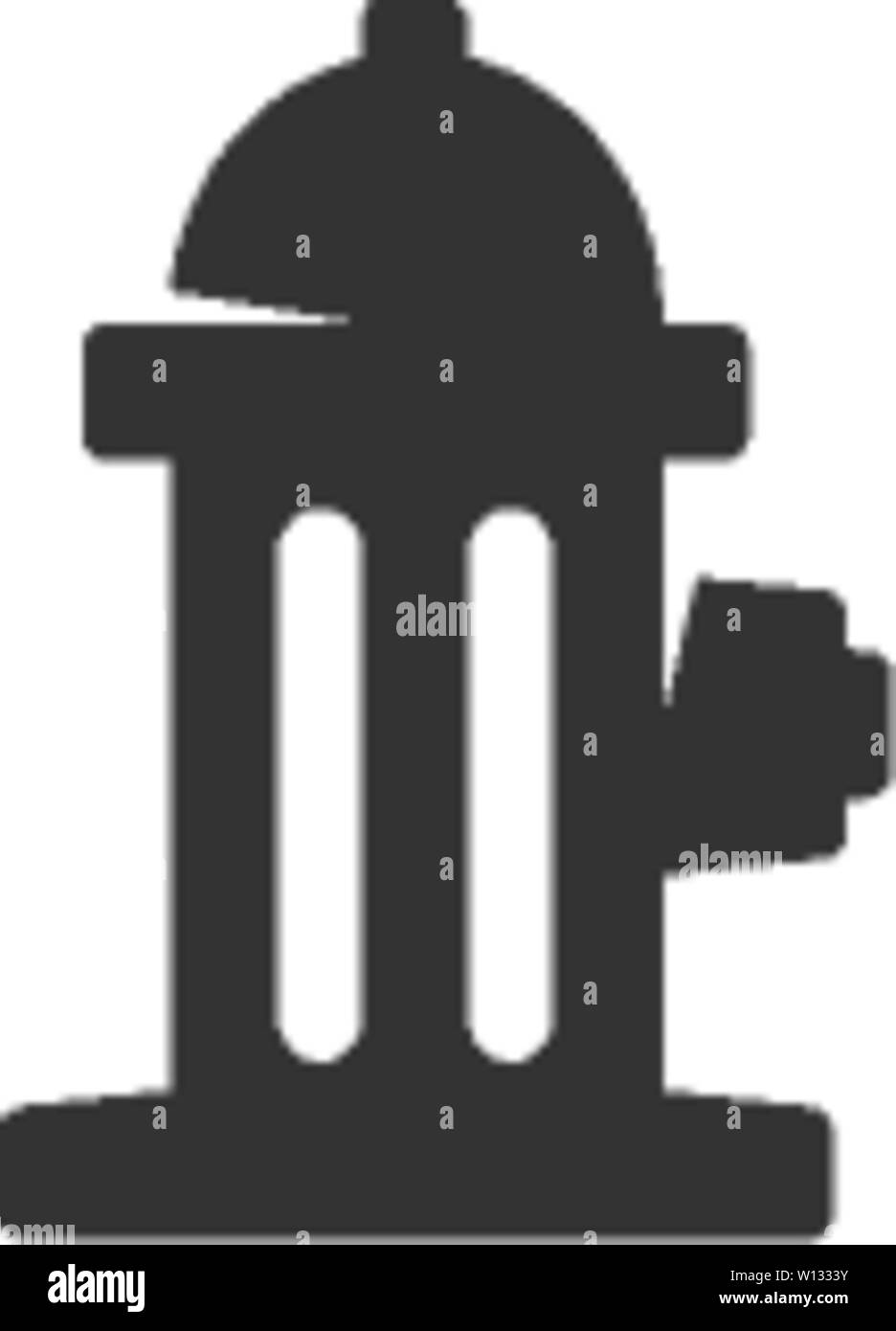 Hydrant icon in single color. Fireman equipment street water source ...