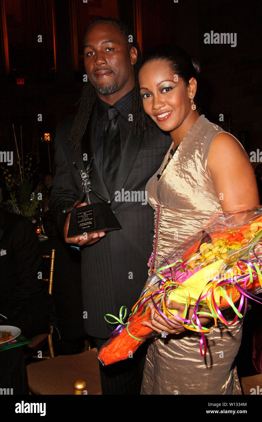 New York, USA. 6 November, 2008. Lennox Lewis, Violet Chang at the ...