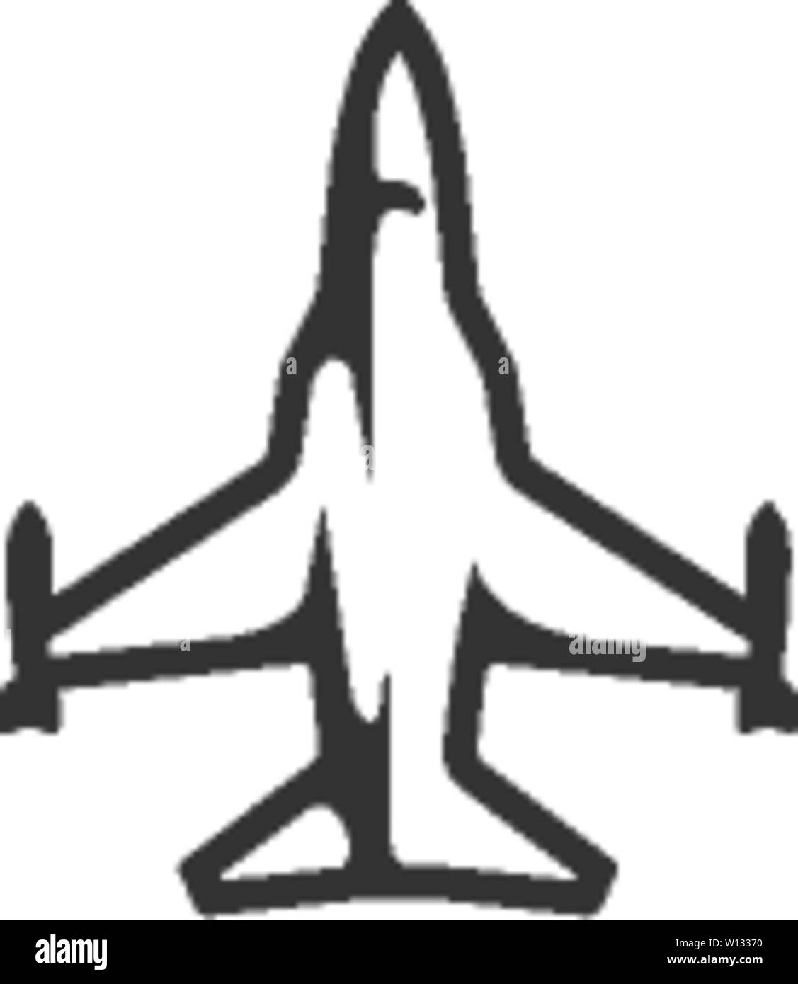 Fighter jet icon in single color. Aircraft military attack avionic ...