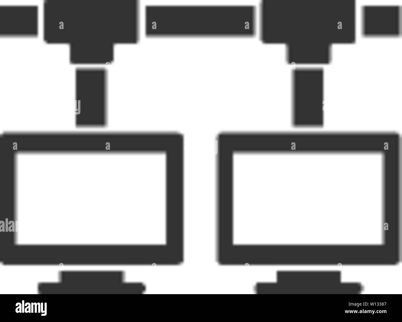 Local Area Network Icon In Single Color Computer Connection Internet Networking Stock Vector