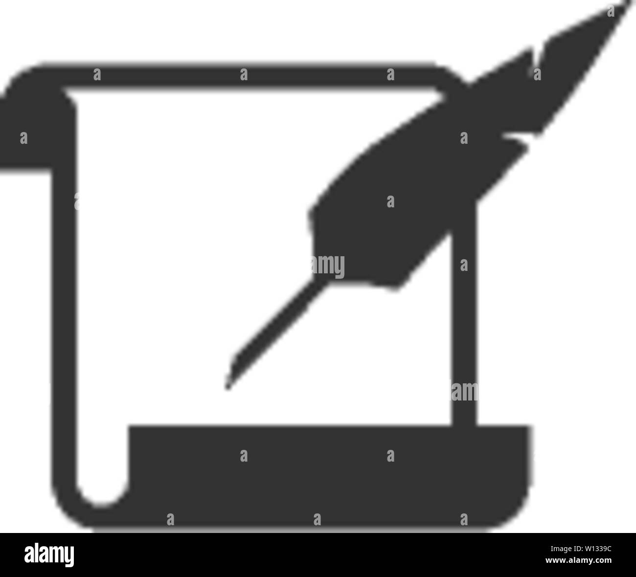 Letter quill pen icon in single color. Retro vintage correspondence ...