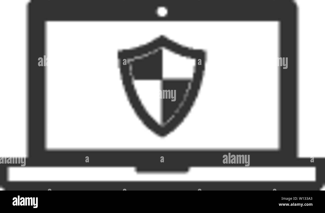 Computer virus detection symbol illustration Black and White Stock ...