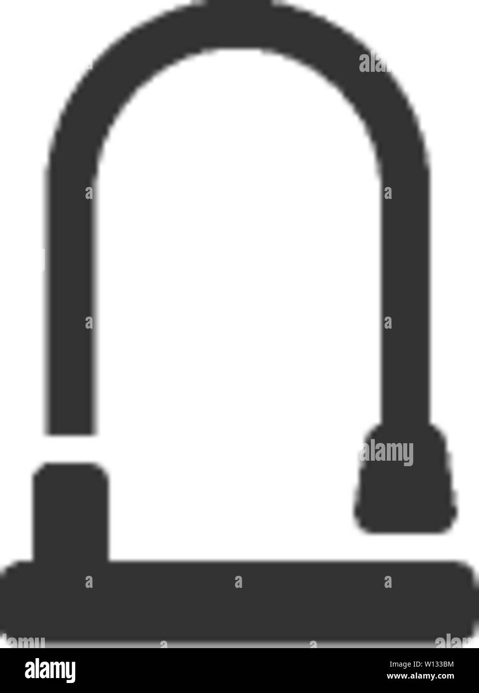 Bicycle lock in single grey color. Safety protection guard cycling ...