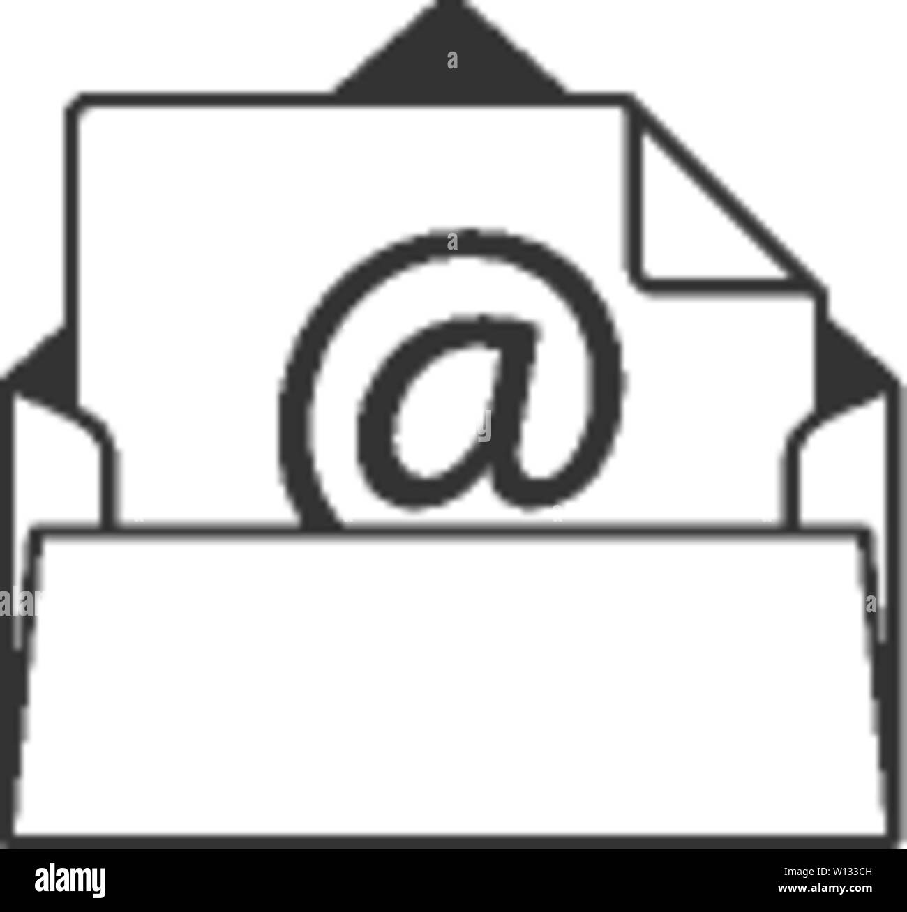 Email icon in single grey color. Open envelope Stock Vector Image & Art ...