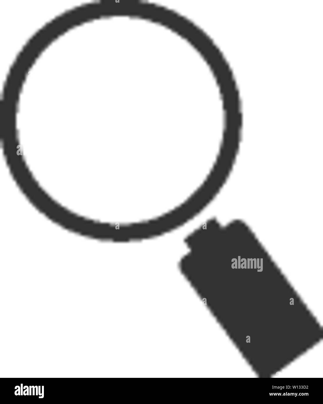 Magnifier icon in single grey color. Zoom explore find locate Stock ...