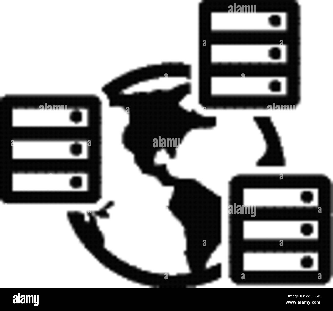 Server icon in single grey color. Mirror, multiple Stock Vector Image ...