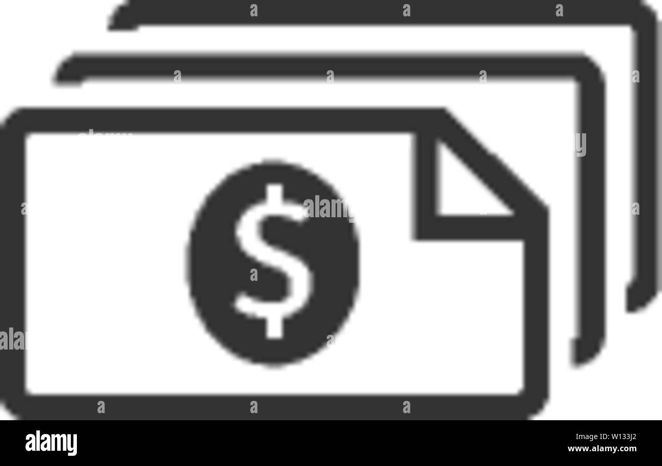 Money icon in single grey color. Finance wealth banking Stock Vector ...