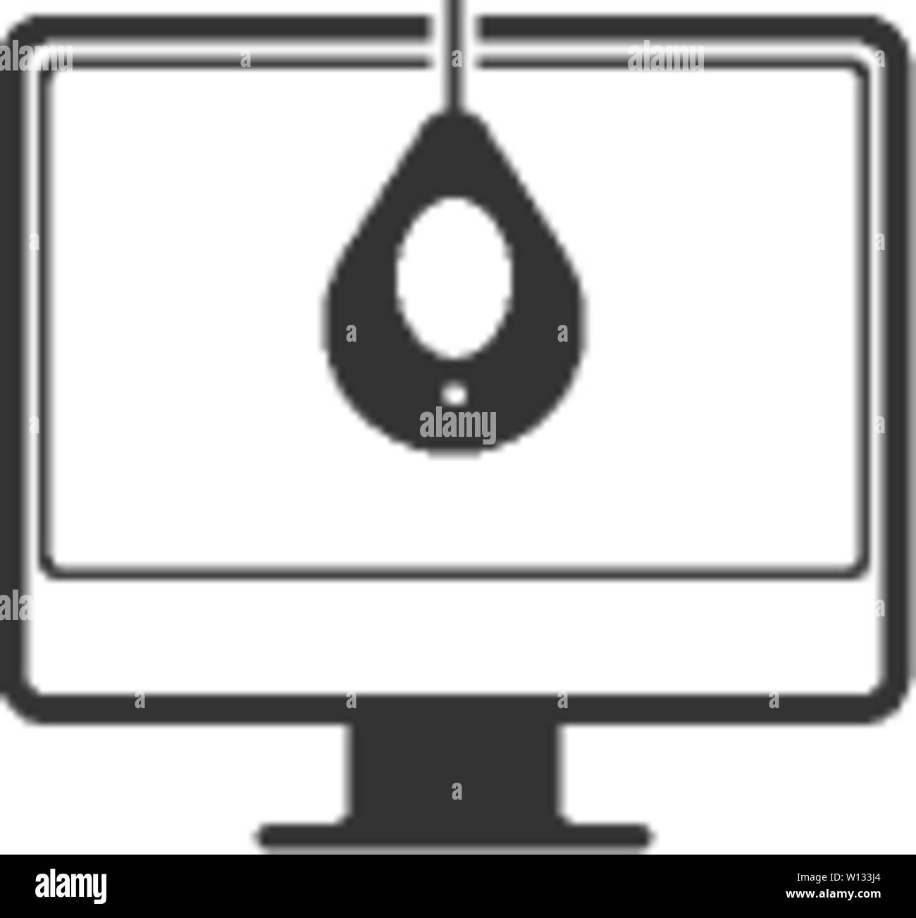 Monitor calibration icon in single grey color. Printing color standard ...