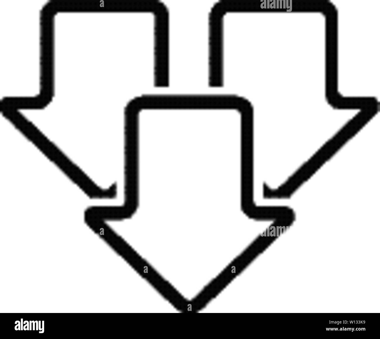 Multiple download arrow icon in single grey color Stock Vector Image ...