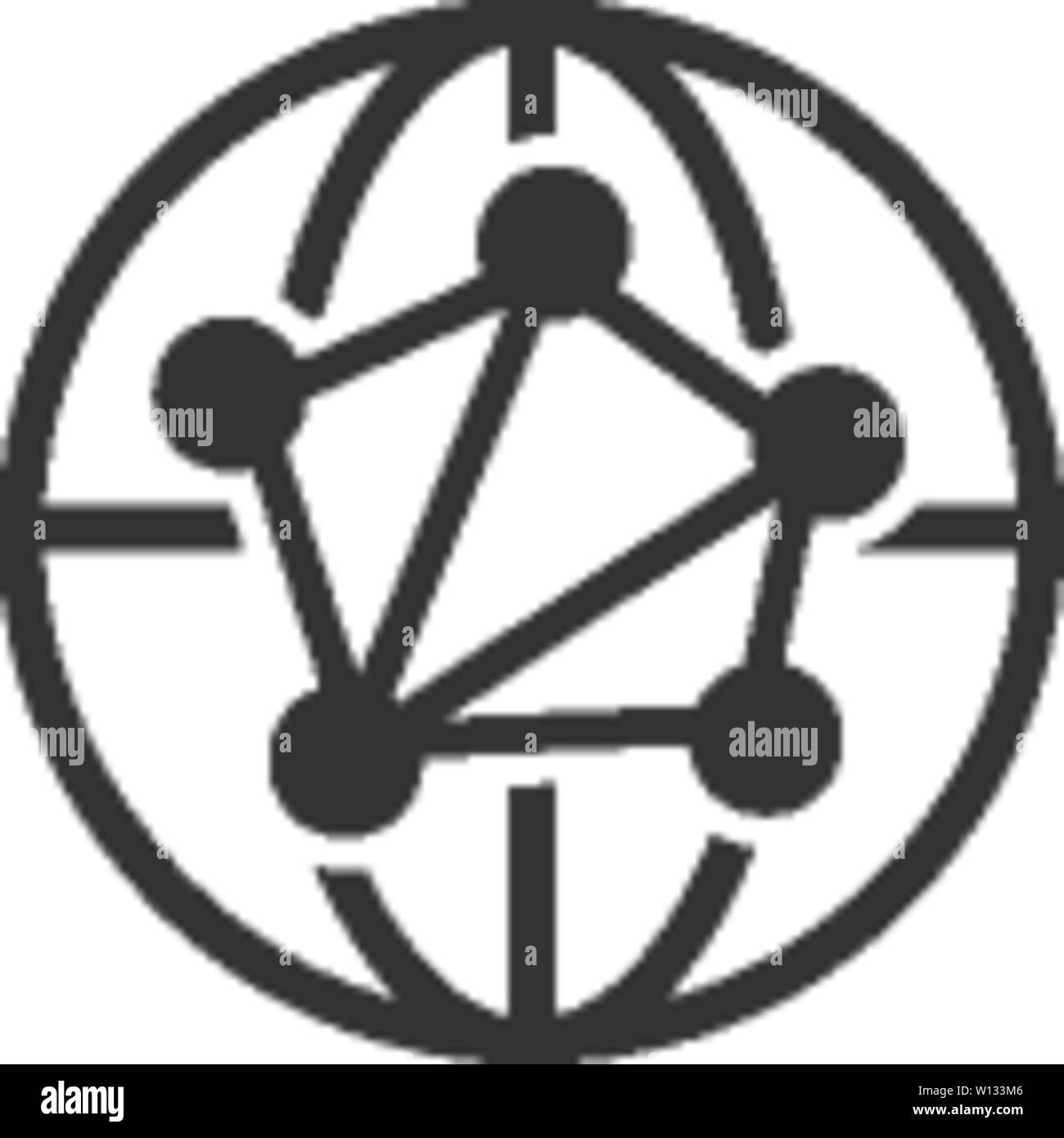 Network icon in single color. Communication global business links nodes ...