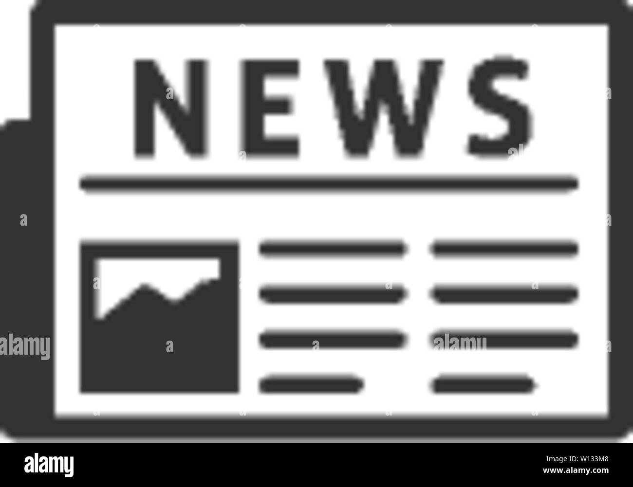 Newspaper icon in single grey color. Traditional communication ...