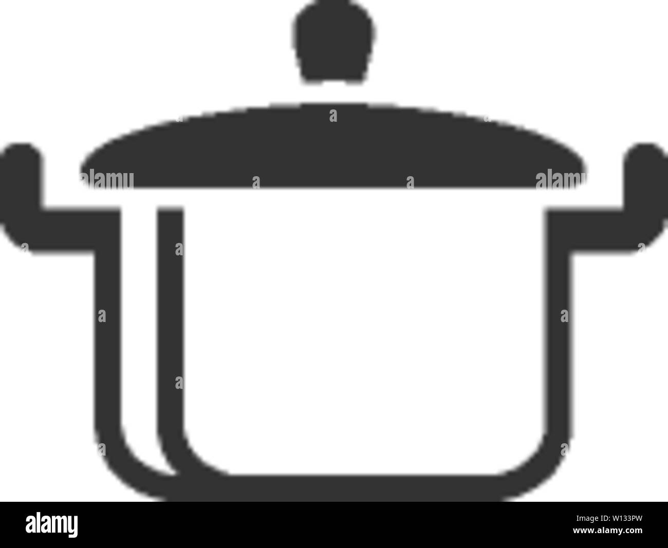 Cooking pan icon in single color. Food restaurant chef utensil boiling ...
