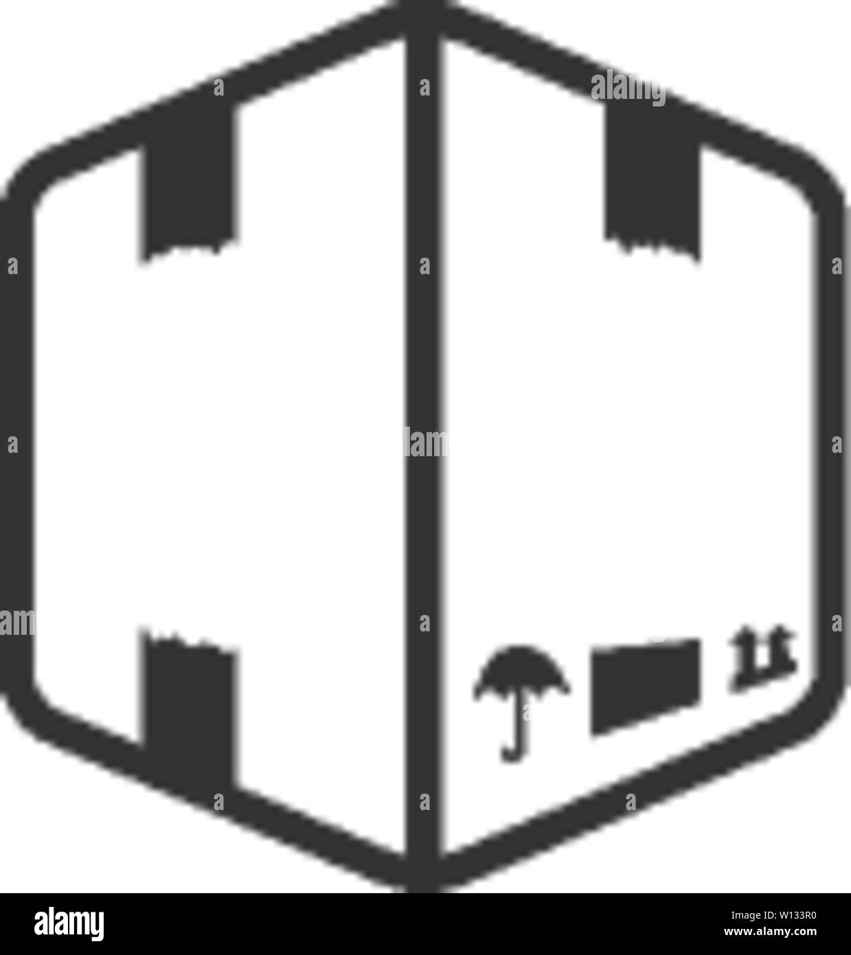 Logistic box icon in single grey color. Delivery storage shipping cargo ...