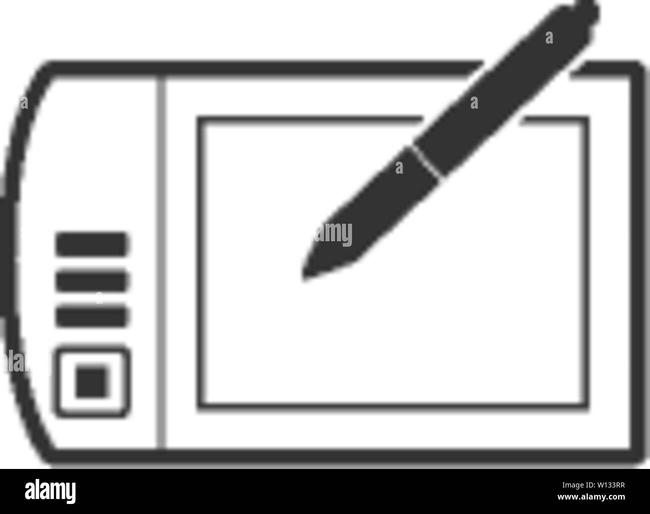Drawing tablet icon in single grey color. Illustator tools computer ...