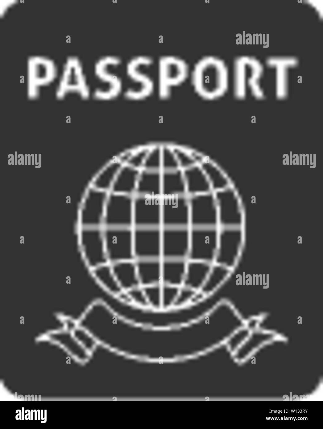Passport icon in single grey color. Nationality identity people ...