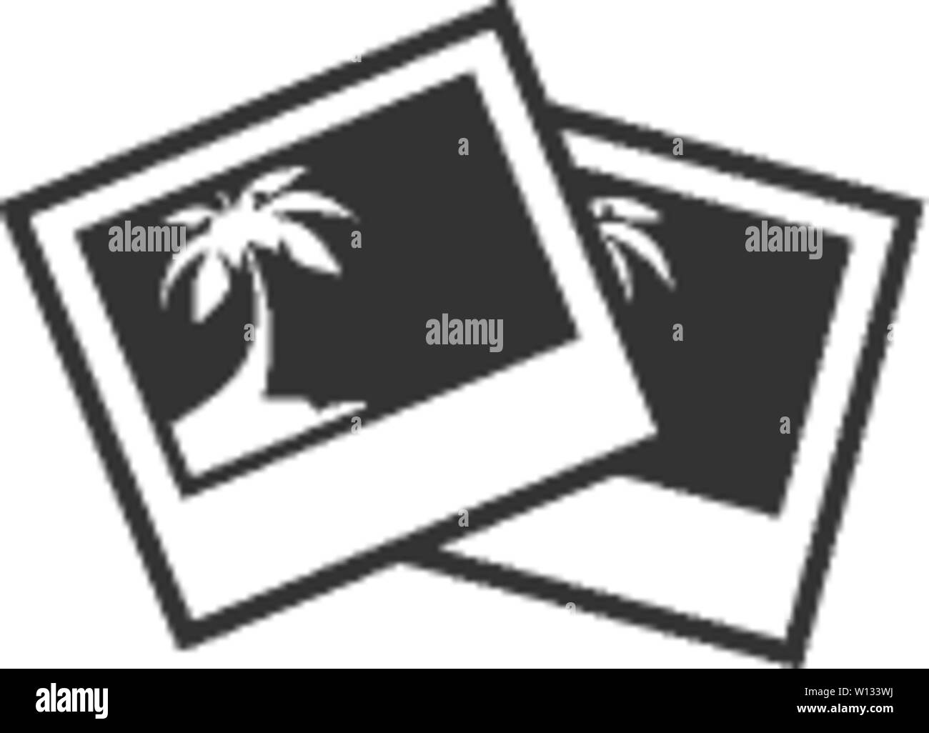 Photo frames icon in single grey color. Holiday beach travel Stock ...