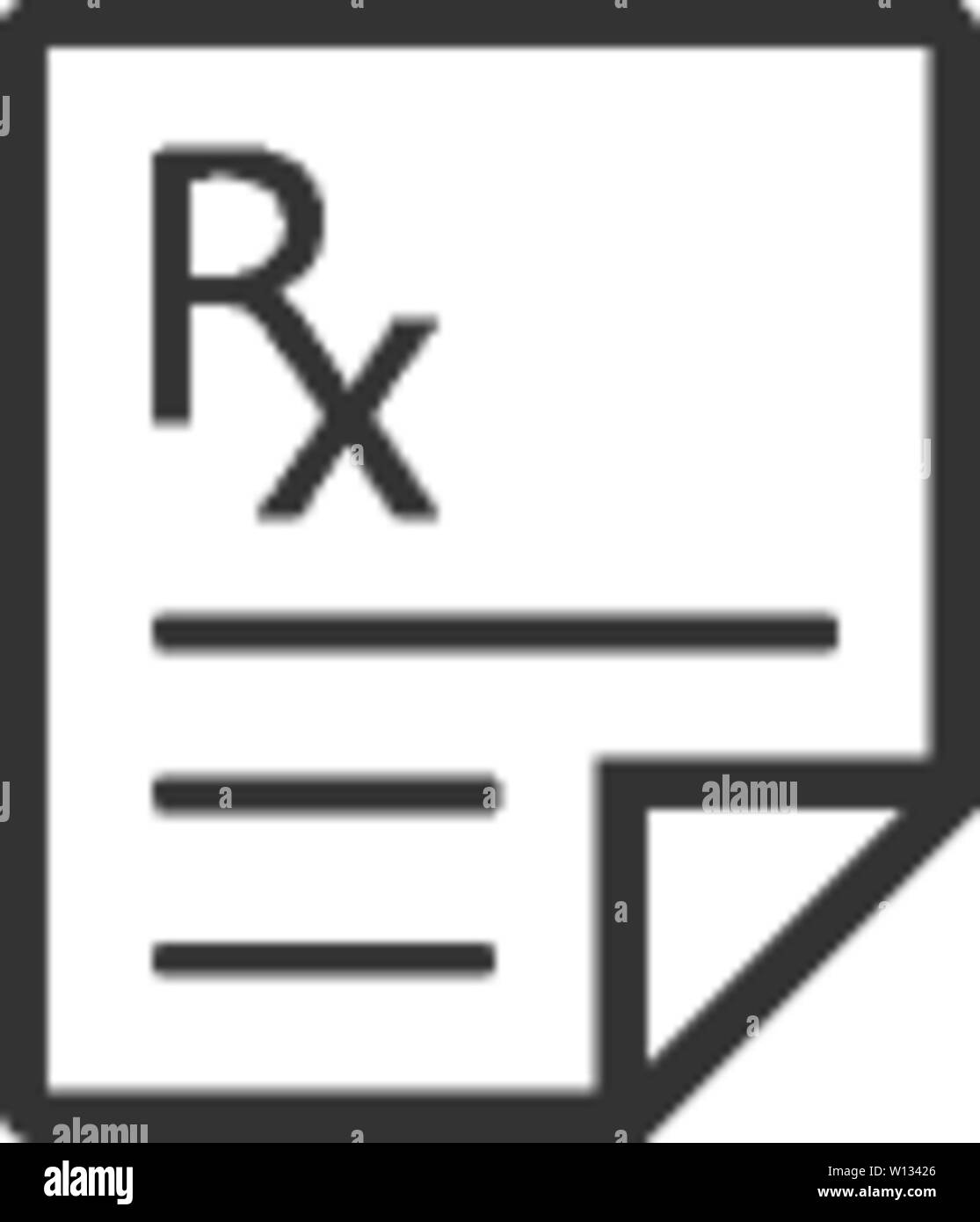 Medical prescription icon in single grey color. Medicine doctor ...