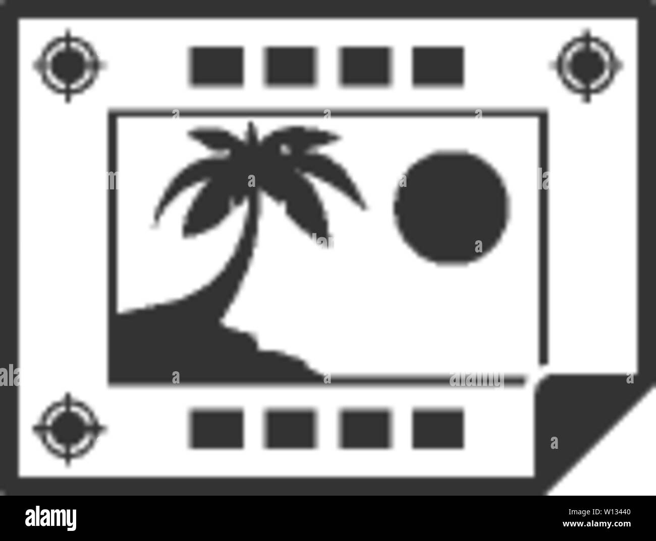 Print proof icon in single grey color. Paper registration marks ...