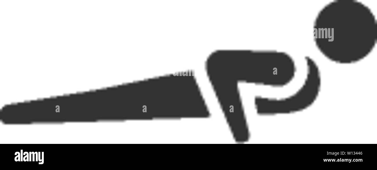 Push up icon in single color. Sport gym fitness workout activity ...