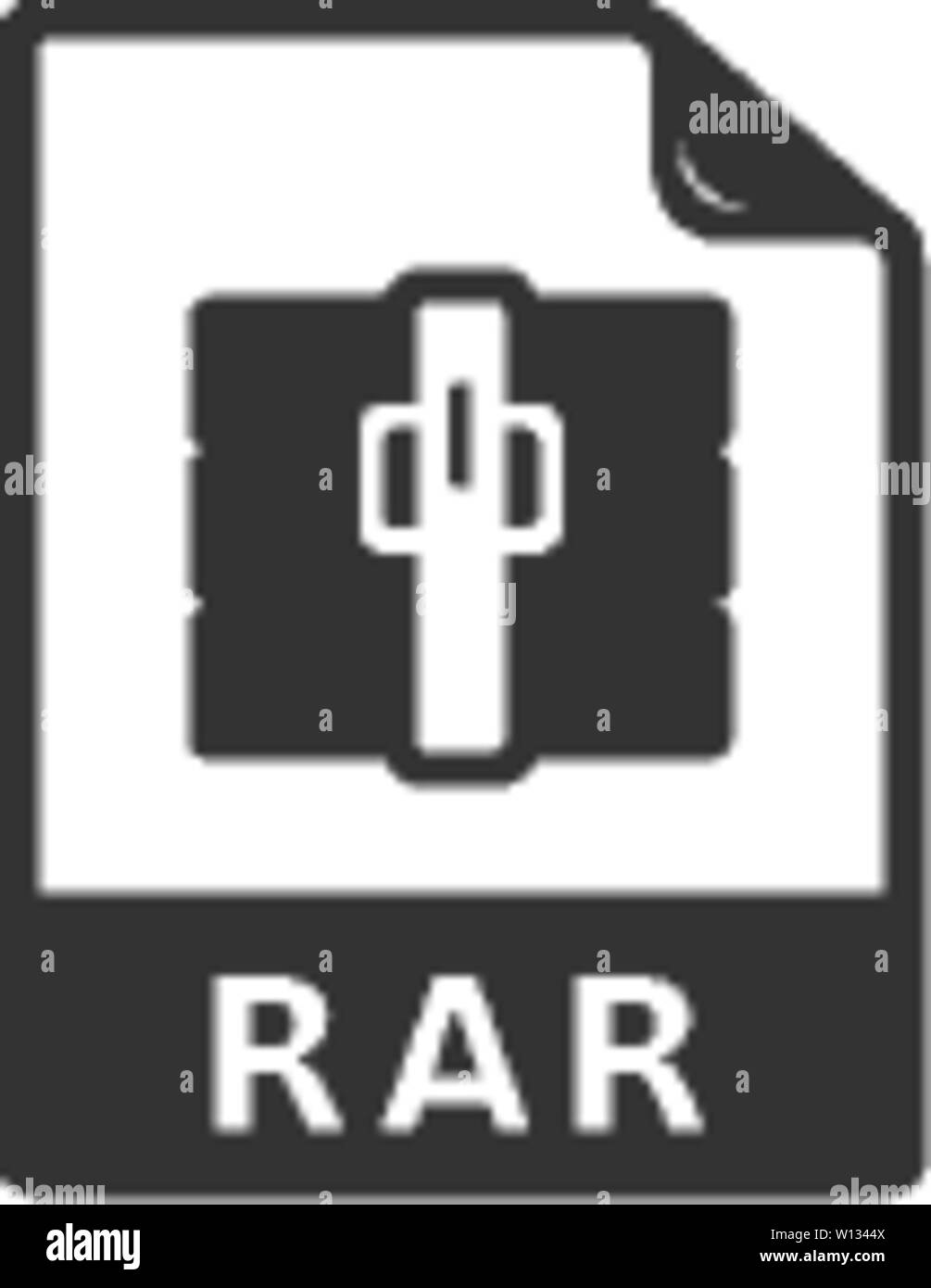 Compressed file format icon in single color. Computer data software ...