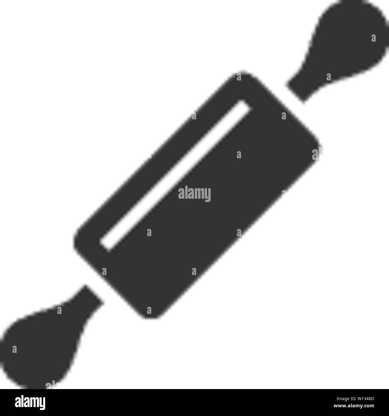 Wooden roller icon in single color. Baking food cake bakery gourmet ...