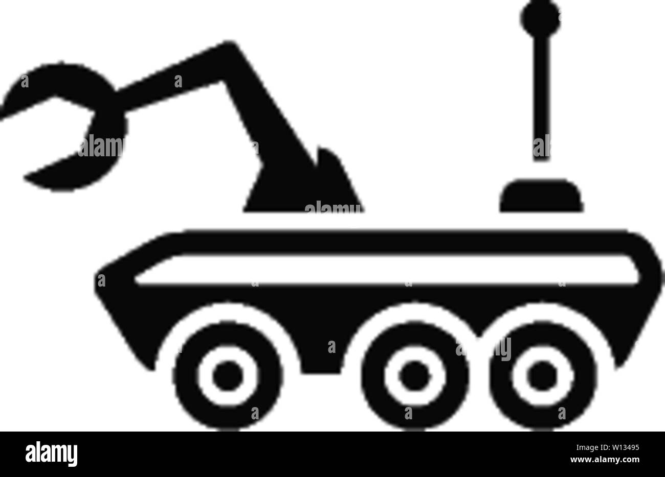 Space rover icon in single grey color. Vehicle, exploration, planet ...