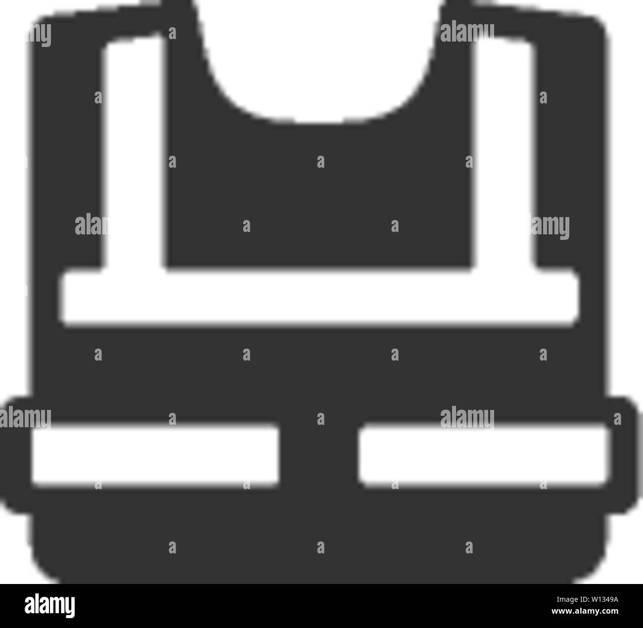 Safety vest icon in single color. Construction wear safety protection ...