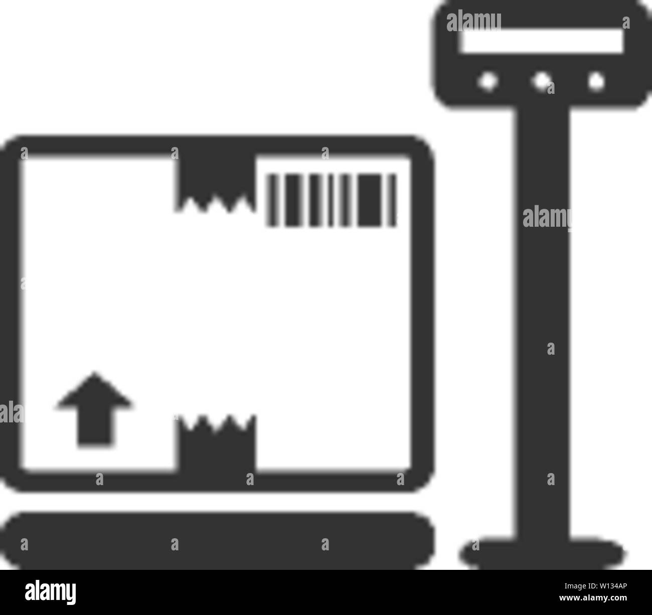 Logistic scale icon in single color. Package weight warehouse shipping ...