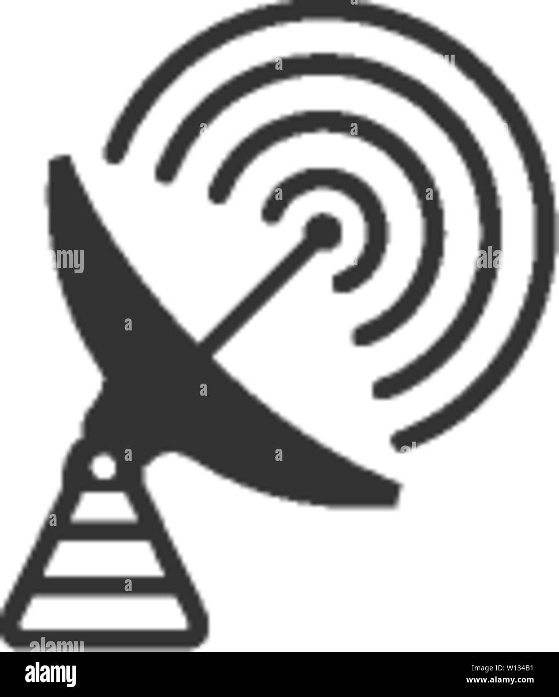 Satellite receiver icon in single grey color. Data information ...