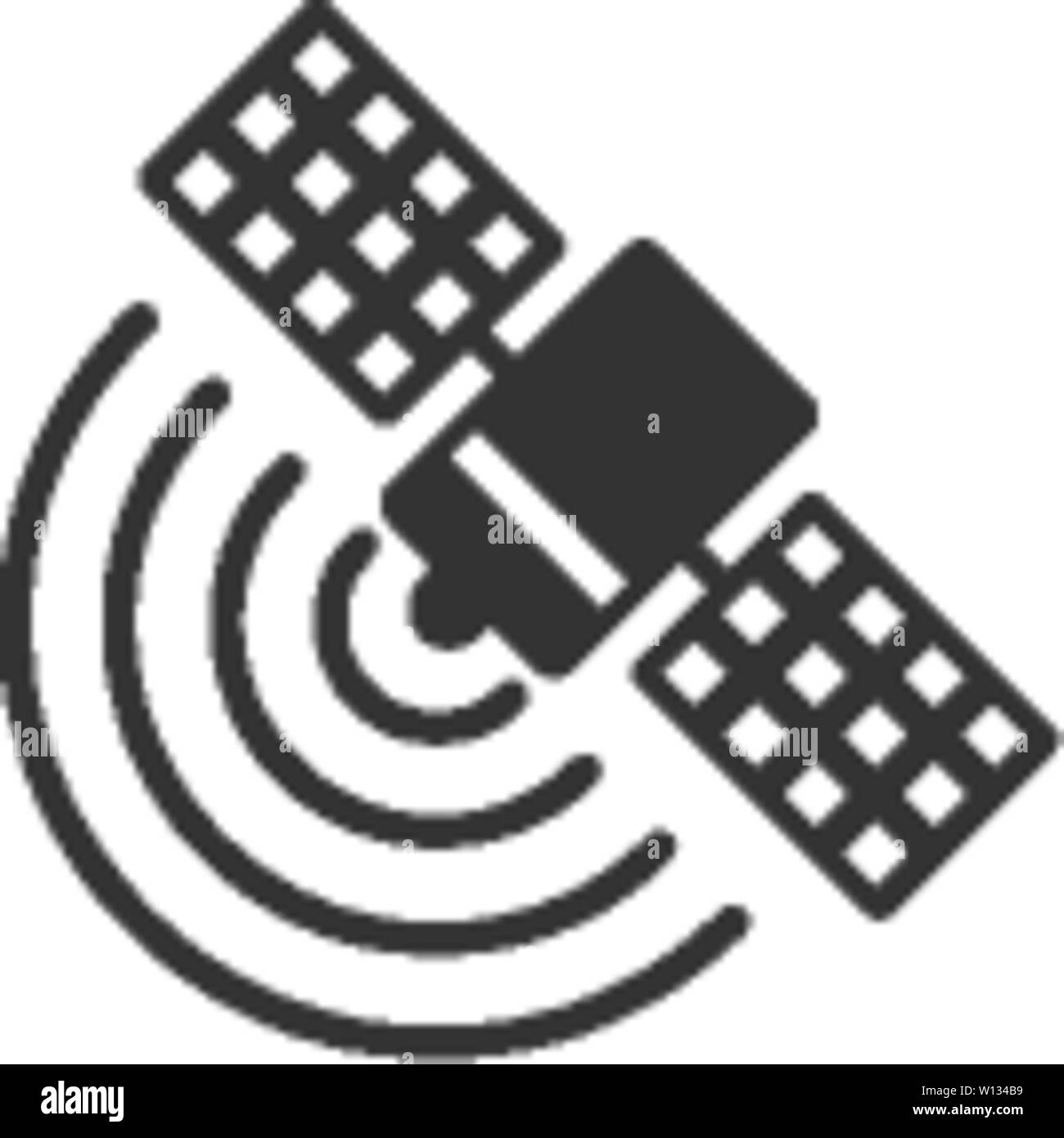 Satellite receiver icon in single grey color. Data information ...