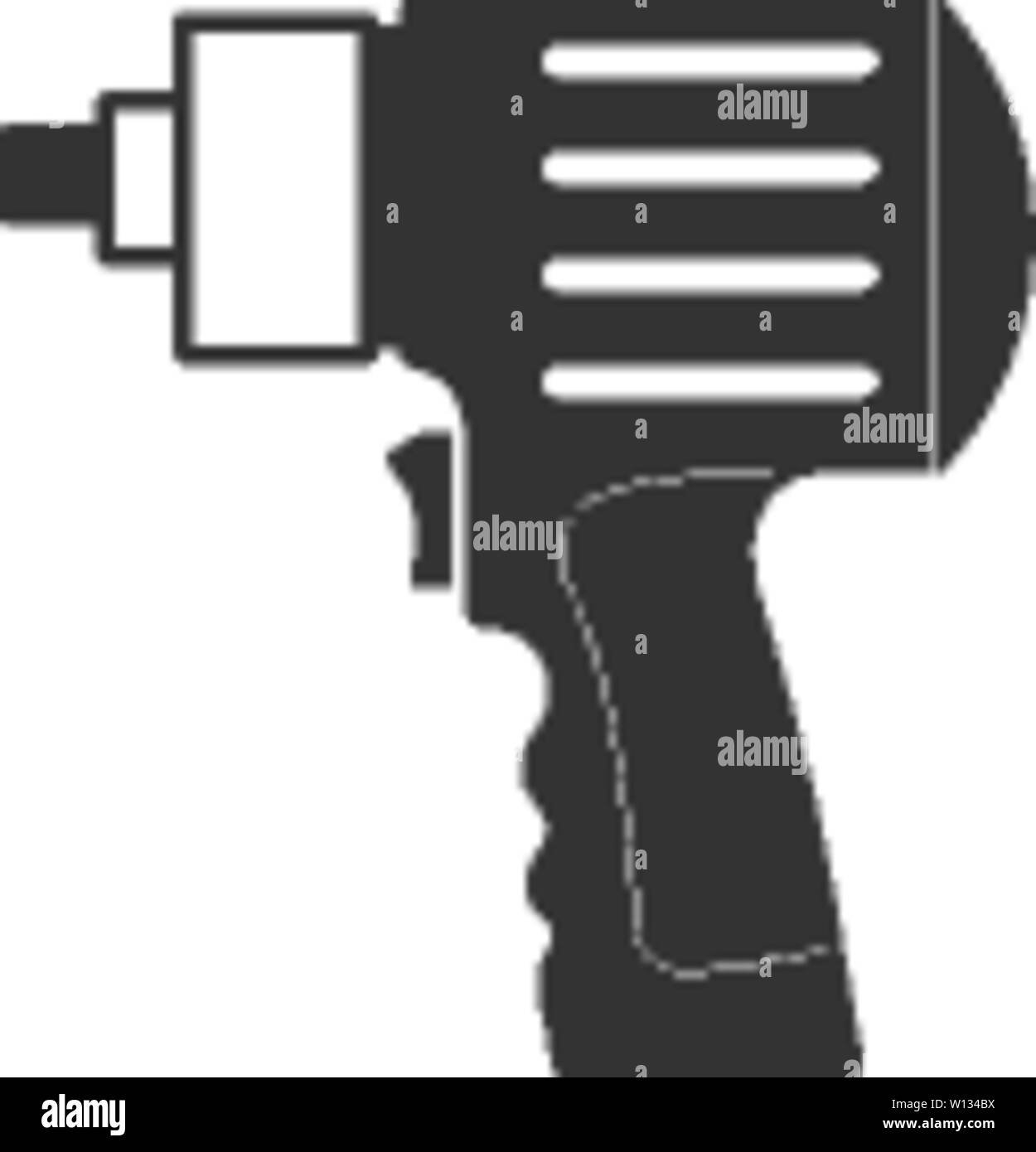 Electric screwdriver icon in single color. Machine household work tool ...