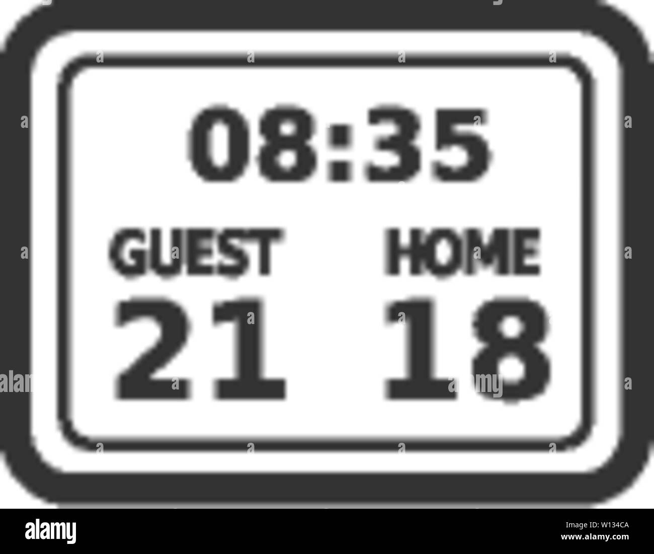 Score board icon in single grey color. Game football softball ...