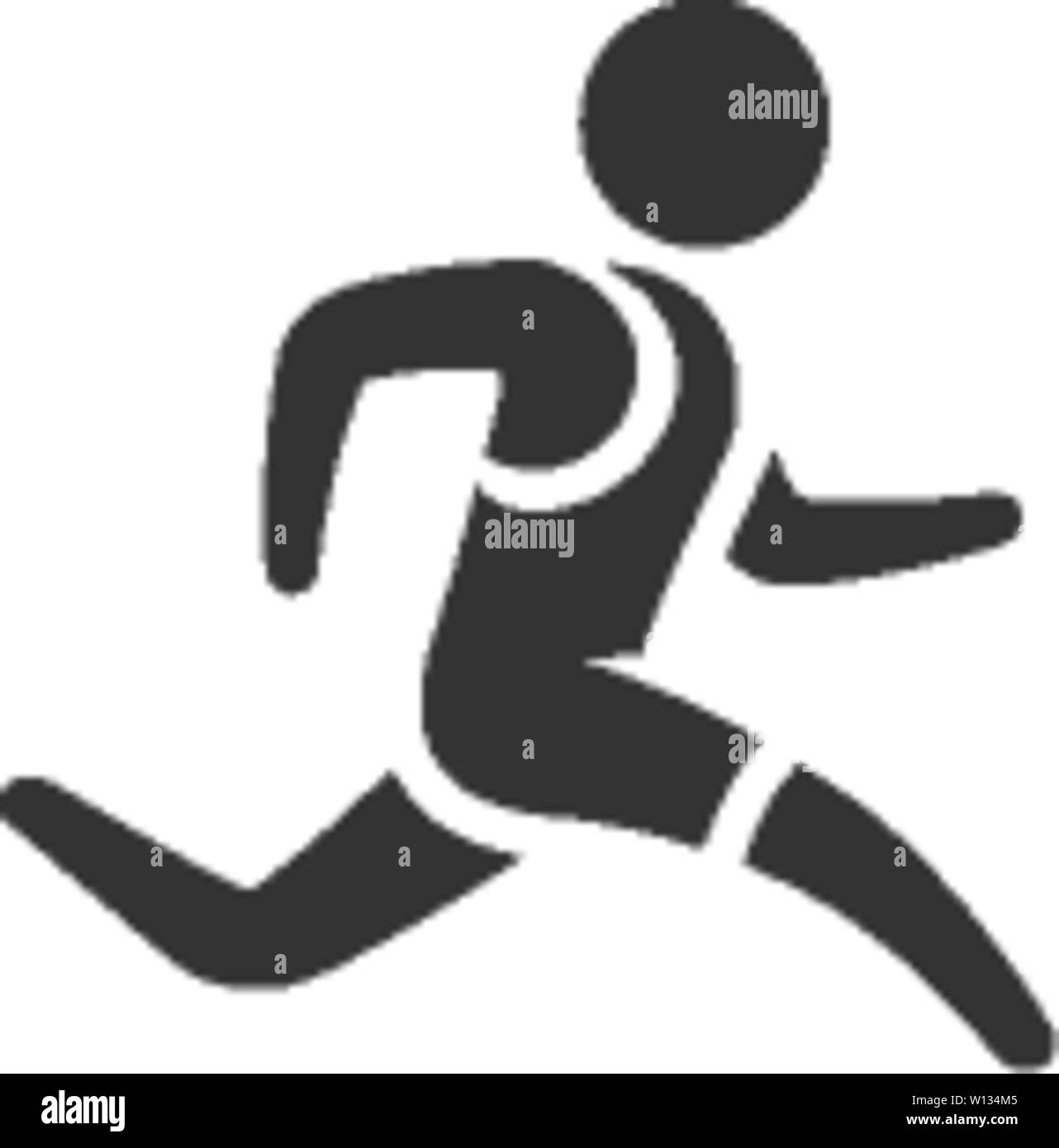 Running athlete icon in single grey color. Marathon triathlon ...