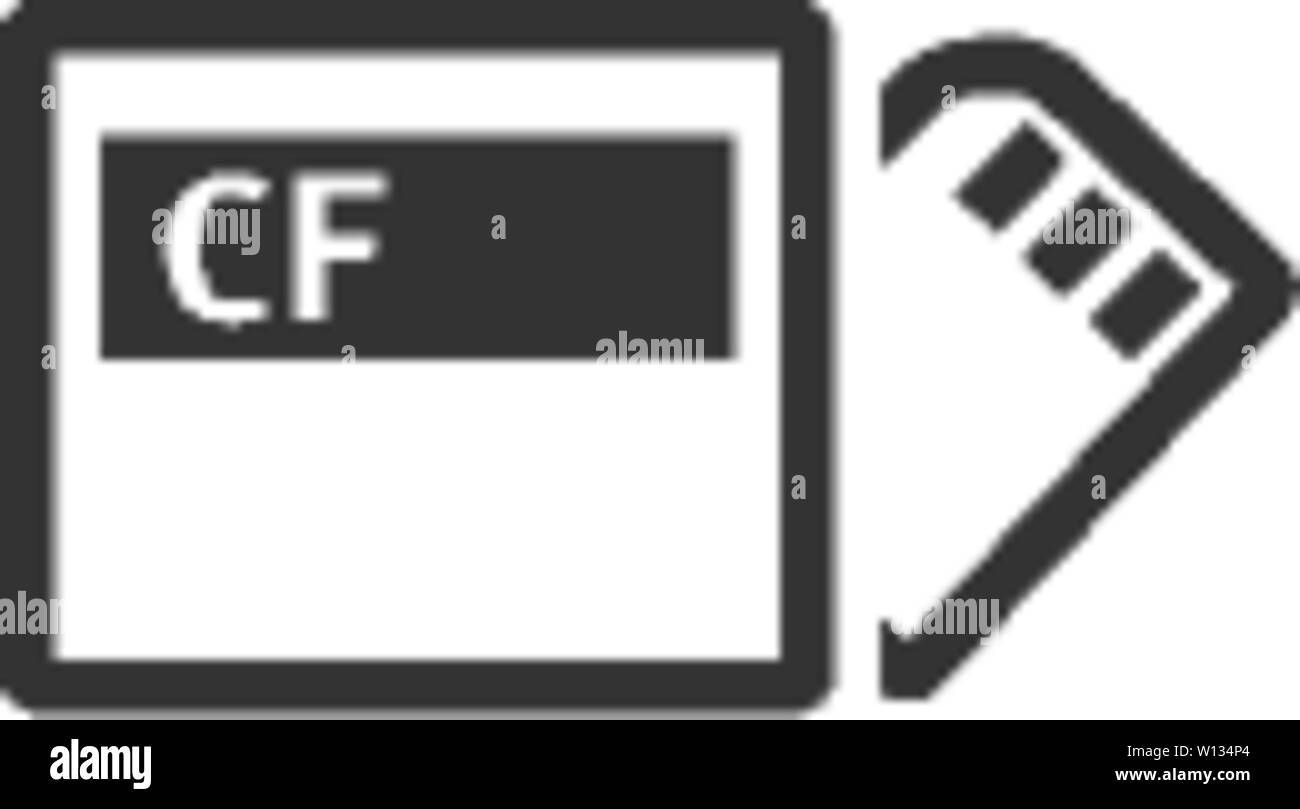 Compact flash and SD card icon in single color. Computer photography ...