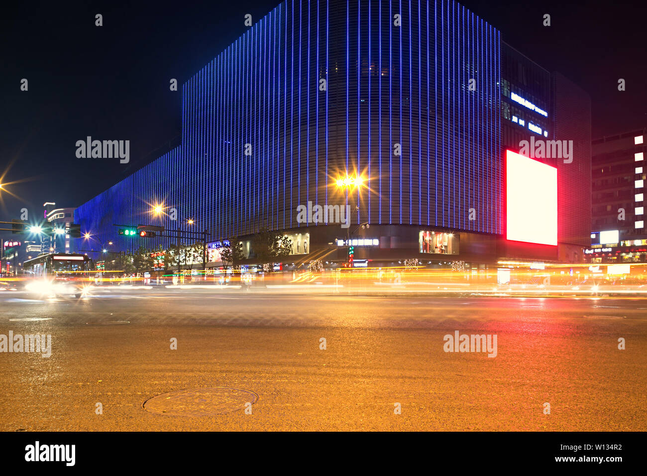 The modern city night background Stock Photo - Alamy