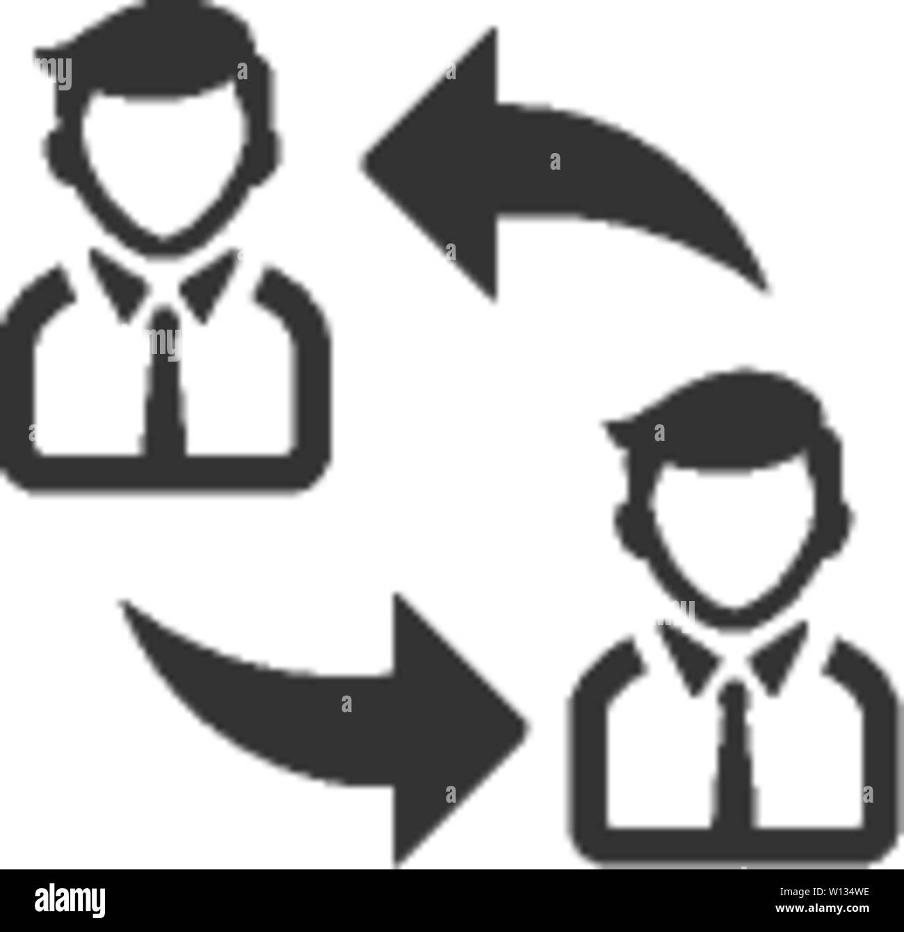 Employee rotation icon in single color. Position human resourches Stock ...