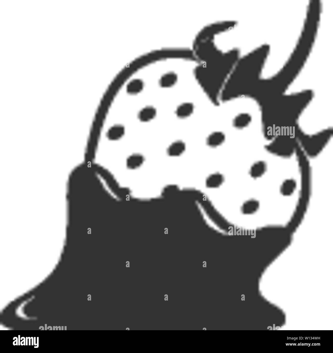 Ripe strawberry in garden Black and White Stock Photos & Images - Alamy