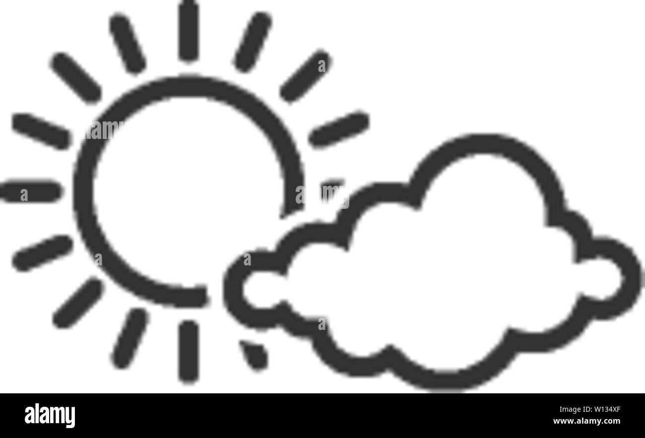 Weather forecast partly sunny icon in single color Stock Vector Image ...