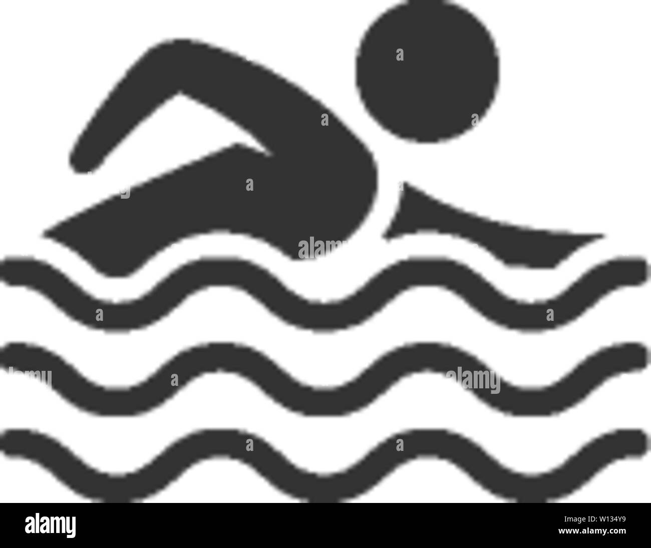 Man swimming icon in single grey color. Athlete triathlon olympics ...
