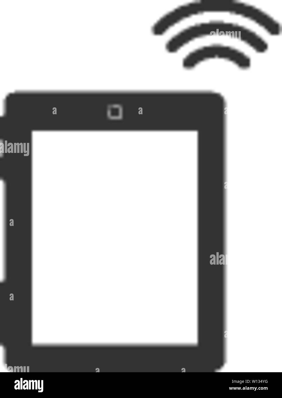 Tablet PC icon in single grey color. Wireless connection wifi Stock ...
