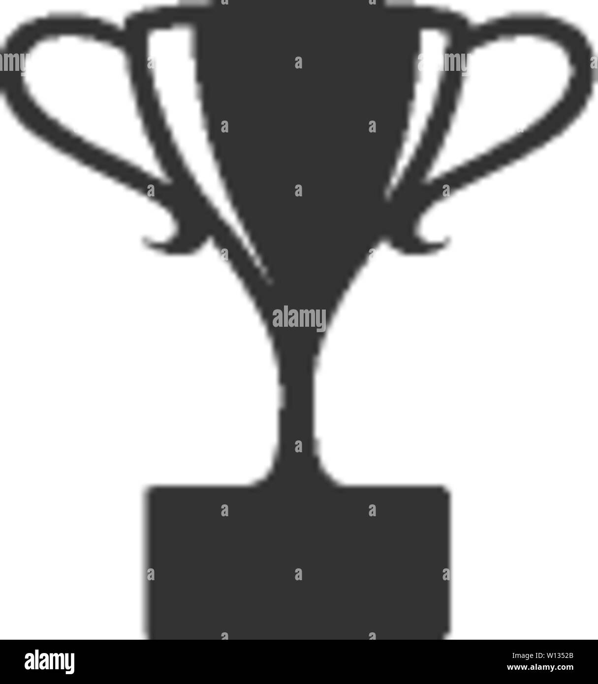 Trophy icon in single color. Winner champion prize honor celeration cup ...