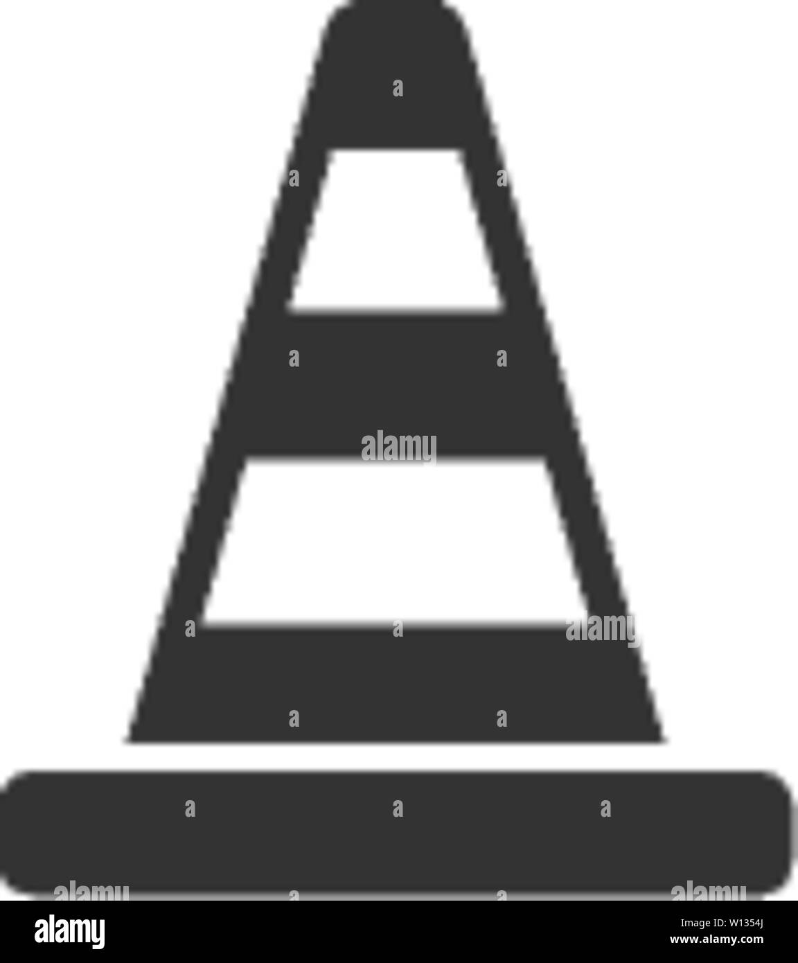 Road sign cone icon in single color. Danger forbidden plastic ...